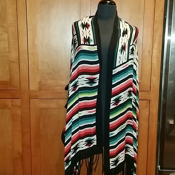 Double D Ranch | Accessories | Double D Ranch Serape Fringe Scarf Wrap ...